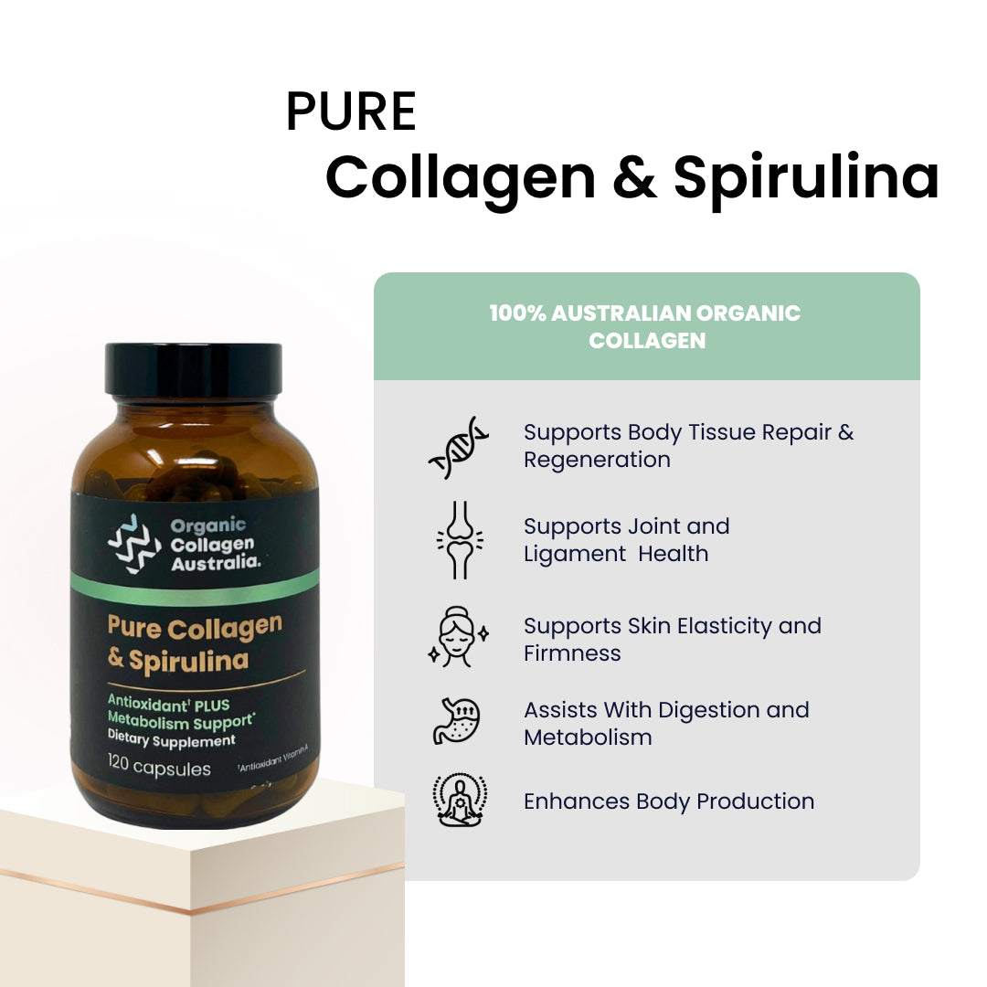 Pure Collagen with Spirulina (120 Capsules)